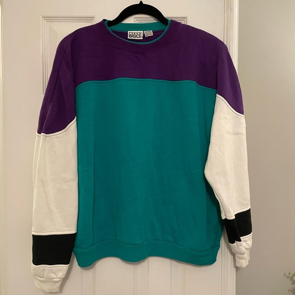 Sweaters | Vintage Trend Basics Colour Block Plain Crewneck Size L ...